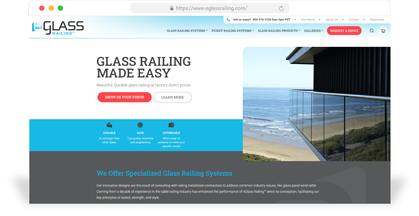 Eglass Cable Railing Company | Web Design by Thrive Agency